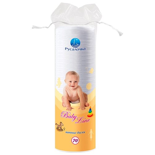 Ватные диски Русалочка Baby line, 70 шт., пакет