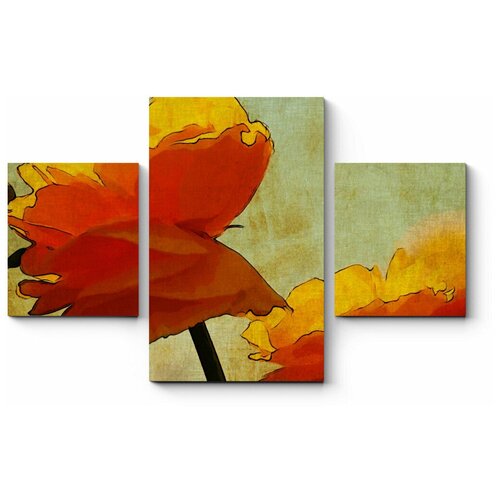 Модульная картина Огненные цветы 130x85