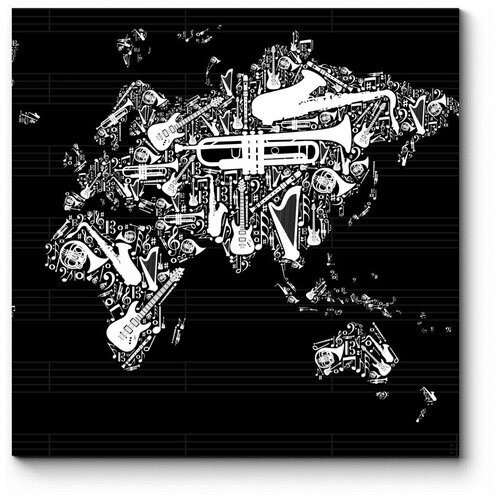Модульная картина Музыкальная карта 20x20