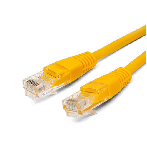 Патч-корд U/UTP 5e кат. 5м Filum FL-U5-5M-Y 26AWG(7x0.16 мм), кабель для интернета, омедненный алюминий (CCA), PVC, жёлтый