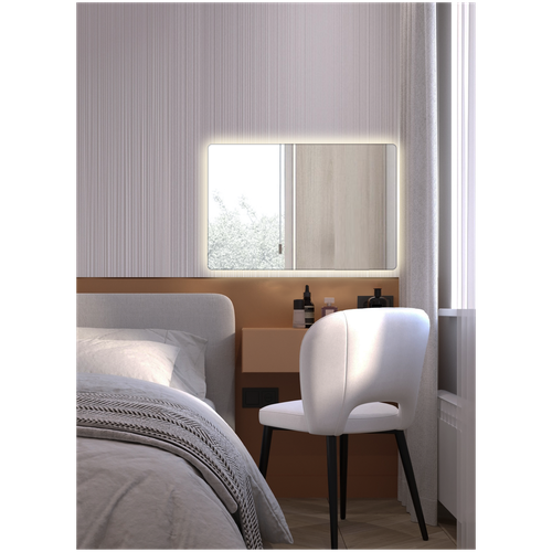 Зеркало для ванной Prisma 40*80 прямоугольное горизонтальное "парящее" с тёплой LED-подсветкой
