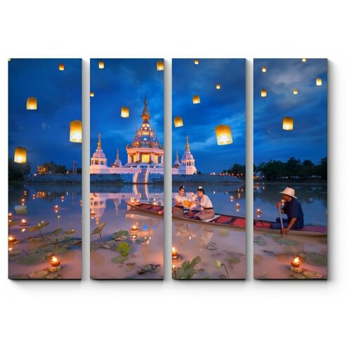 Модульная картина Фестиваль плавающих фонариков, Тайланд110x83