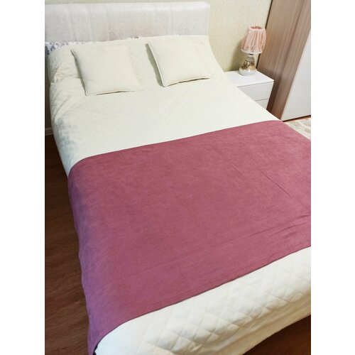Покрывало - дорожка на кровать "Кружева" Канвас 80х200 см, темно-розовый