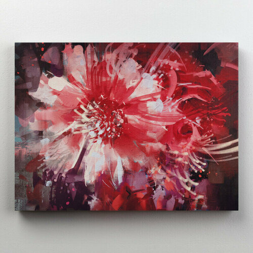 Интерьерная картина на холсте "Живопись цветы гибискуса" размер 40x30 см