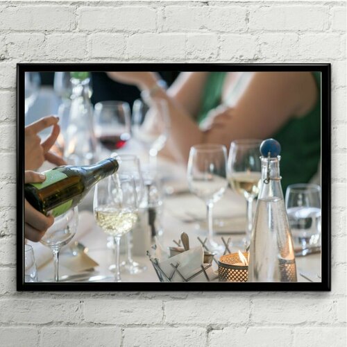 Постер "Шампанское на праздничном столе" Cool Eshe из коллекции "Интерьеры на любой вкус", плакат на стену А3