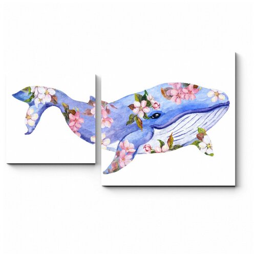 Модульная картина Весенний кит 50x30