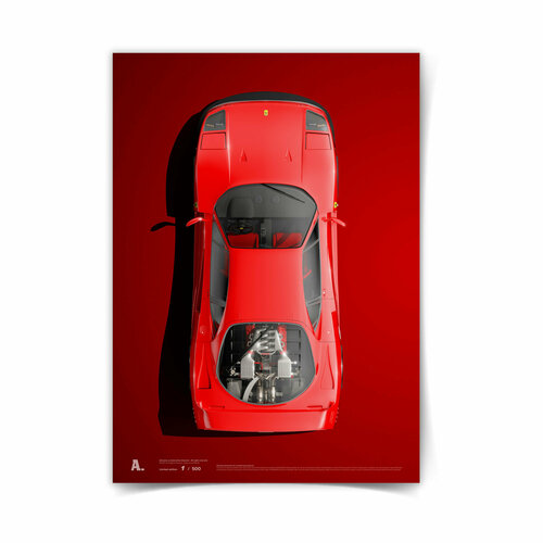 Плакат Ferrari F40 Red Top 50х70 см / постер на стену