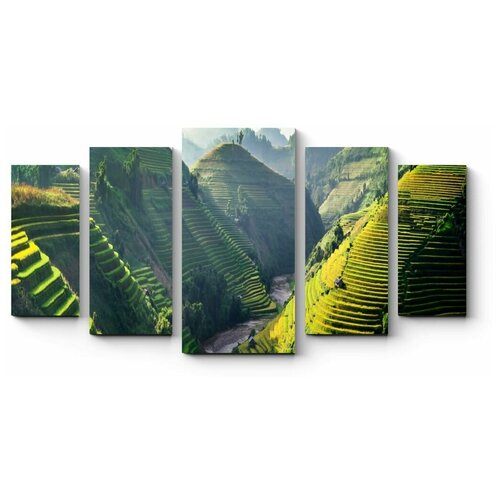 Модульная картина Вьетнамские рисовые поля в горах 140x77
