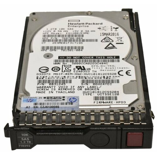 Жесткий диск HP 1.2TB 12G 10K SAS 2.5" SFF SC 873036-001