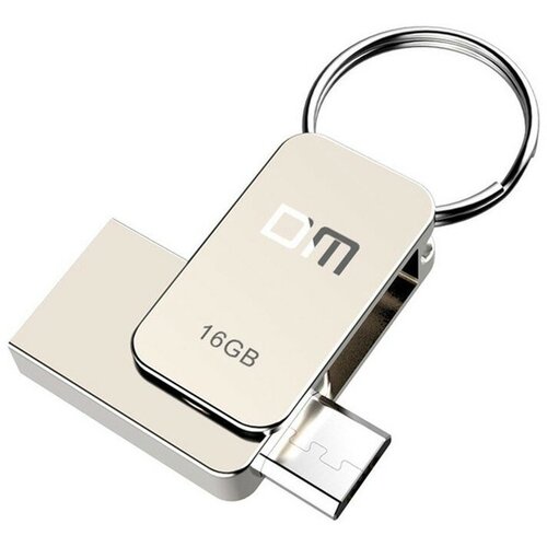 Накопитель USB 2.0/microUSB 16Гб DM DM PD020, серебристый