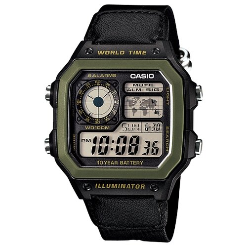 Наручные часы CASIO Collection AE-1200WHB-1B, серый, зеленый