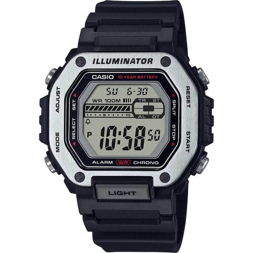 Наручные часы CASIO MWD-110H-1A, серый, черный