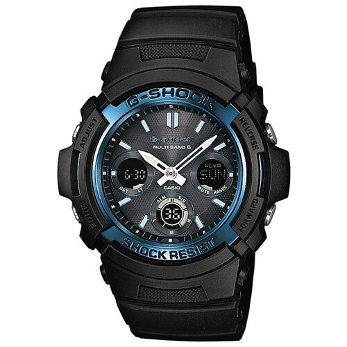 Наручные часы CASIO G-Shock AWG-M100A-1A, черный, синий