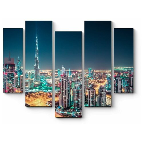 Модульная картина Сияющие огни Дубая 121x98
