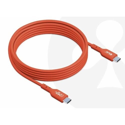Кабель CLUB 3D CAC-1573 USB-C / USB-C (M/M), двунаправленный, USB2 Type-C, PD , 2 метра, для ПК, смартфона, цвет красный (CAC-1573)