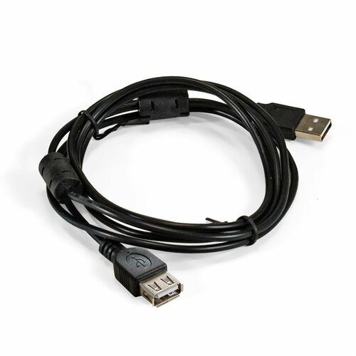 Удлинитель USB 2.0 ExeGate EX-CCF-USB2-AMAF-1.8F (Am/Af, позолоченные контакты, ферритовые кольца, 1,8м) EX294761RUS