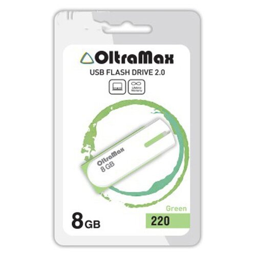 Флешка OltraMax 220 8 ГБ, 1 шт., зеленый