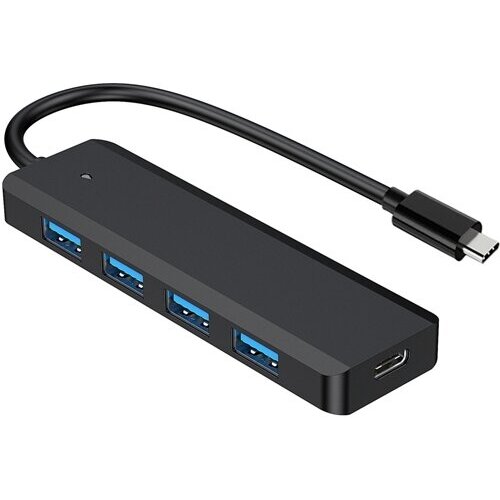 Разветвитель USB3.0 Gembird UHB-C424 хаб - концентратор 4 порта USB3.0 с дополнительным питанием Type C . кабель19см