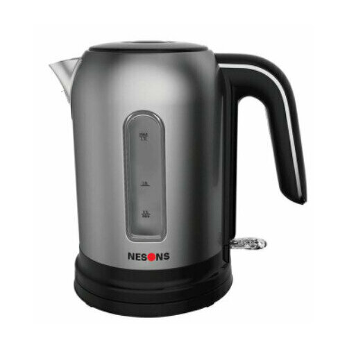 Электрический чайник NESONS NS-EK203, 1.7 литра, сталь/черный