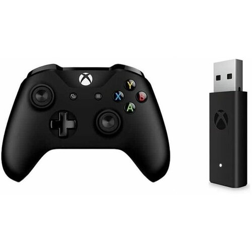 Геймпад Microsoft беспроводной Xbox One S / X / Series S / X Wireless Controller Black Черный 3 ревизия с bluetooth джойстик + Адаптер ресивер для ПК