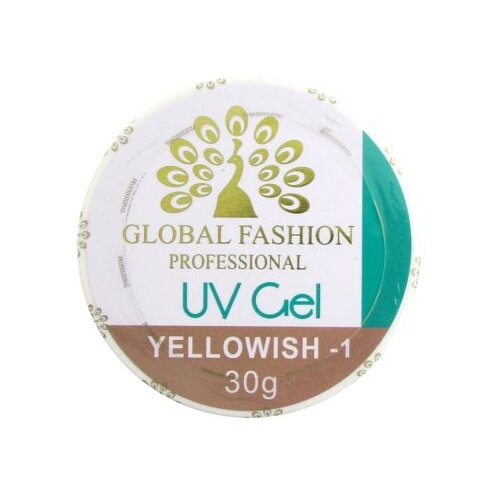 Global Fashion гель Yellowish однофазный камуфлирующий для наращивания, 30 мл, 1 yellowish