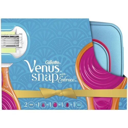 Подарочный набор VENUS Snap Embrace (Компактная бритва + 1 сменная кассета + Косметичка + Расческа)