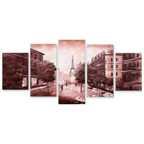 Модульная картина на холсте "Загадочный Париж" 90x43 см
