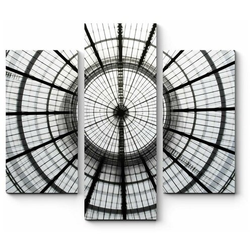 Модульная картина Круглый стеклянный потолок 70x63