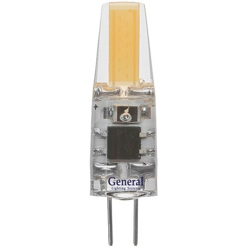 Лампа светодиодная. General GLDEN G4- 7-C 7Вт 220В 4500К силикон COB