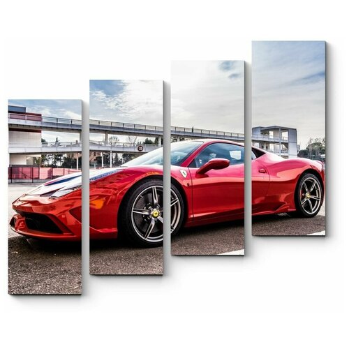 Модульная картина Красный Ferrari 458170x147
