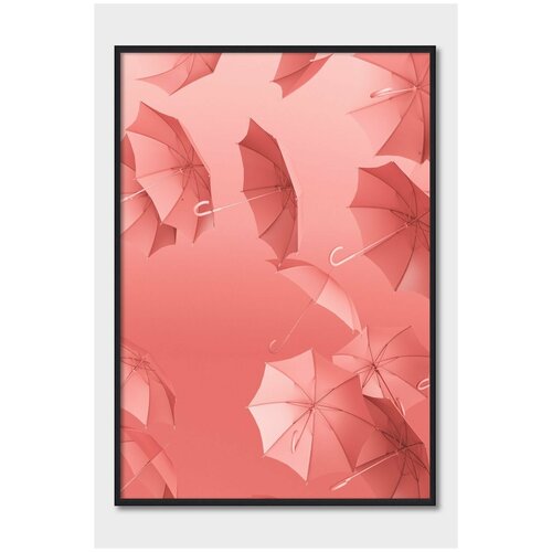 Постер для интерьера Postermarkt, 40х50 см в черной рамке, Розовый #5