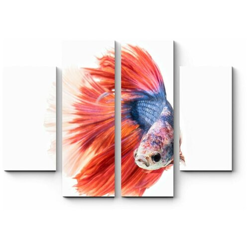 Модульная картина Красно-синяя рыбка 80x60