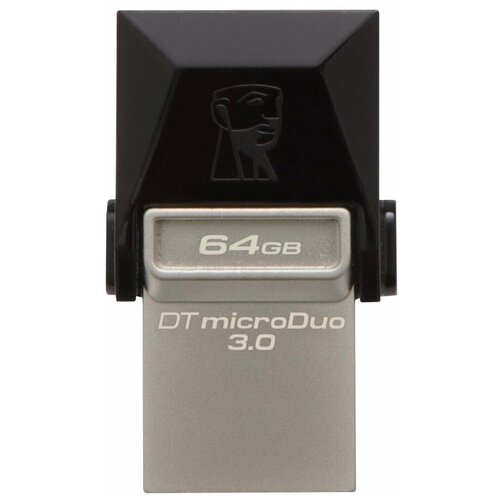 Флешка Kingston DataTraveler microDuo 3.0 64 ГБ, 1 шт., черный