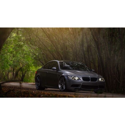 Картина на холсте 60x110 Альянс Лес "Car BMW E92 Sedan бмв" на подрамнике / интерьер/ декор