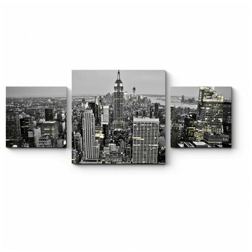 Модульная картина Нью-Йорк в серых тонах 190x81