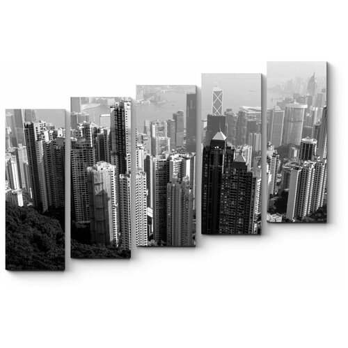 Модульная картина Монохромный Гонконг100x70