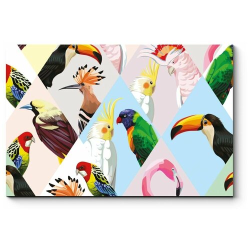 Модульная картина Тропические птицы 80x53