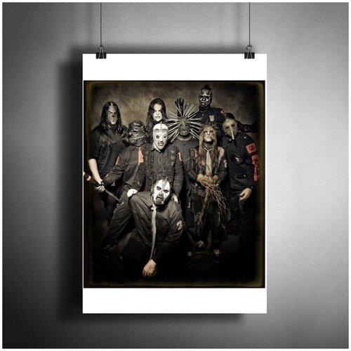 Постер плакат для интерьера "Музыка: Американская рок-группа Слипкнот. Ню-метал-группа Slipknot"/ Декор дома, офиса, комнаты A3 (297 x 420 мм)