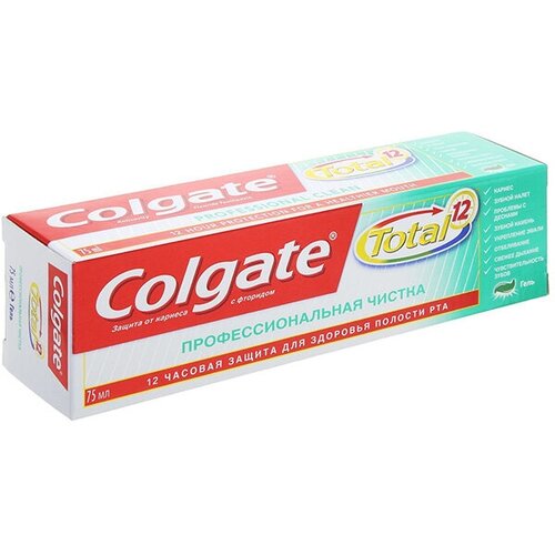 Набор из 3 штук Зубная паста COLGATE 75мл TOTAL 12 Профессиональная чистка гель