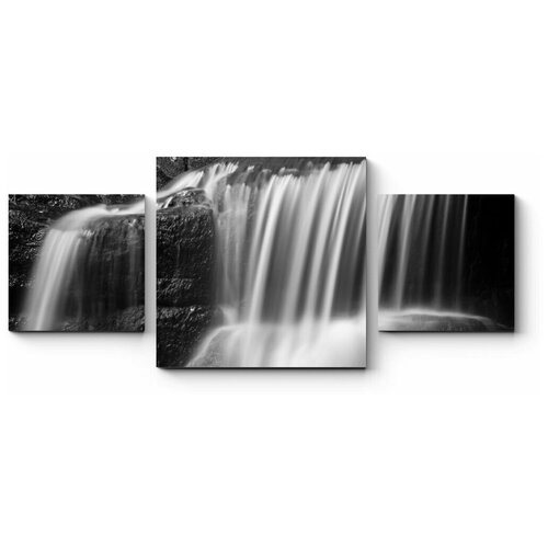 Модульная картина Монохромный водопад110x47
