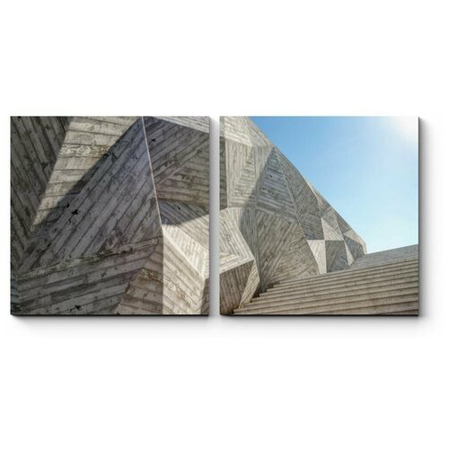 Модульная картина Элемент бетонной стены с лестницей вверх80x40