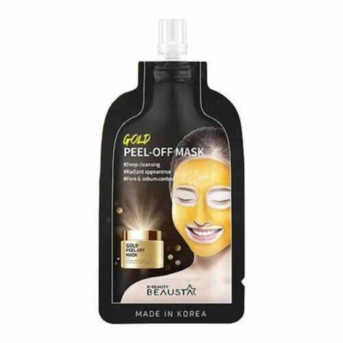 Маска косметическая Beausta Маска-плёнка для лица очищающая с частицами золота Beausta Gold Peel Off Mask 20 мл