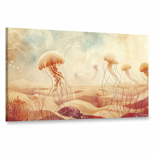 Интерьерная картина 100х60 "Медуза в песчаной пустыне"
