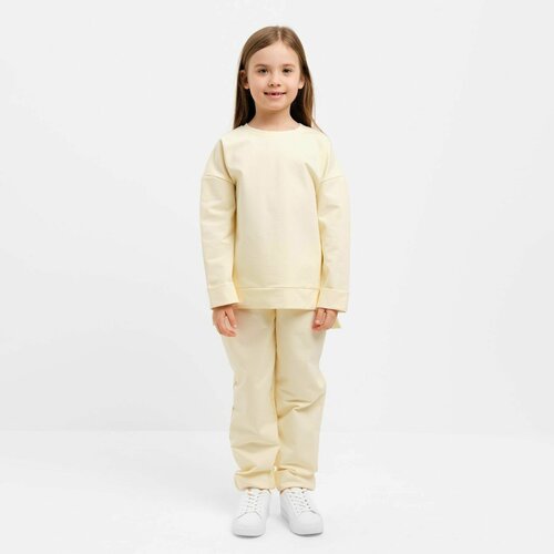 Комплект одежды Minaku, размер 116, бежевый, белый
