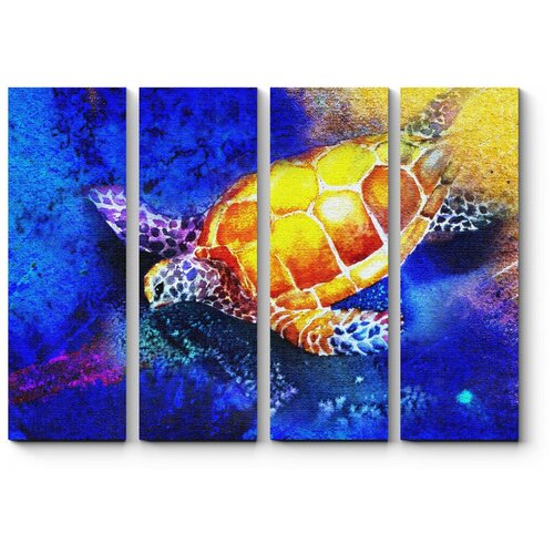 Модульная картина Морская черепаха, акварель 180x135
