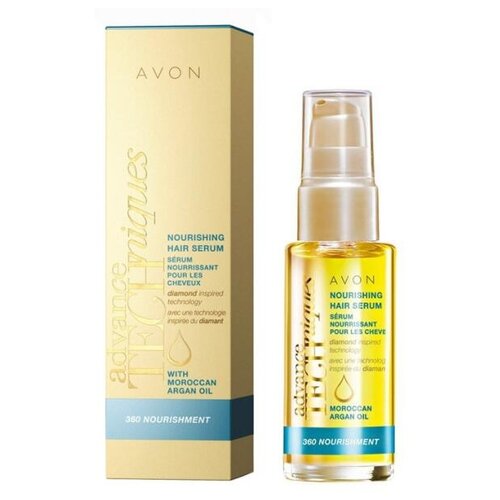 AVON Advance Techniques Питательная сыворотка для волос  360 Nourish Moroccan Argan Oil Leave-In Treatment, 30 мл