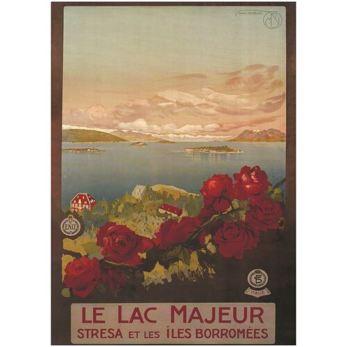 Постер / Плакат / Картина Озеро Маджоре 50х70 см в подарочном тубусе