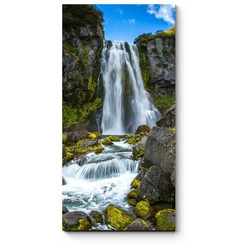 Модульная картина Горный водопад 60x120