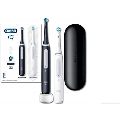 Электрическая зубная щетка Oral B iO Series 4 Duo Matt Black и Quite White, набор из 2 штук