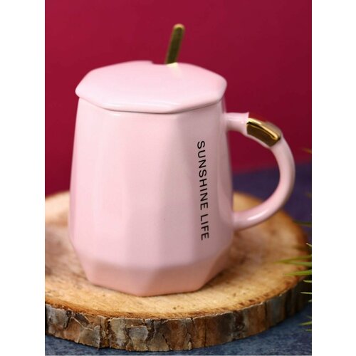 Кружка для чая кофе керамическая Best morning pink 400 мл
